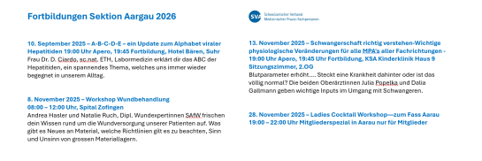 Aargau - Sektionen - SVA